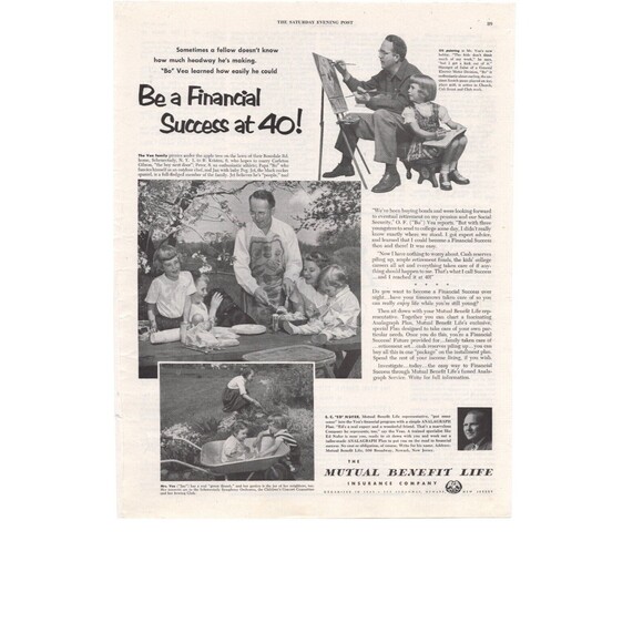 Other | Vintage Original Mutual Benefit Life Insurance Magazine ...